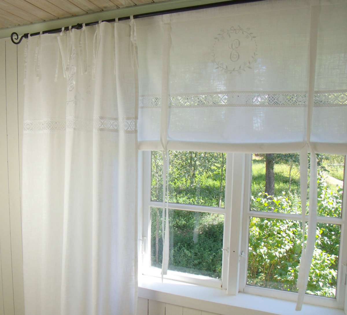 Gardine Landhausstil Weiss